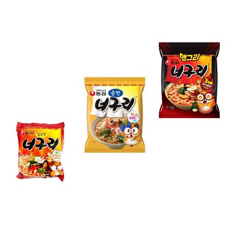 Nongshim Neoguri Multi (Spicy, Mild , Angry Neoguri and stir fried ...