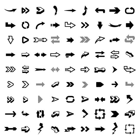 Graphic Arrows Modern Interface Graphic Icons Arrowhead Collection And Direction Pointers