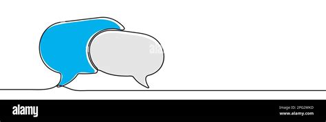 Continuous One Line Drawing Of Speech Bubble Vector Illustration Stock