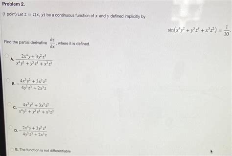 Solved Point Let Z Z X Y Be A Continuous Function Of X Chegg