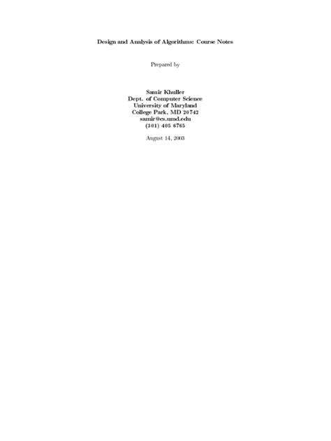 Design And Analysis Of Algo Notes Pdf