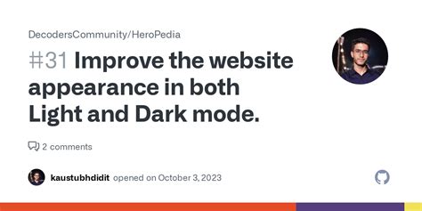 Improve The Website Appearance In Both Light And Dark Mode Issue DecodersCommunity