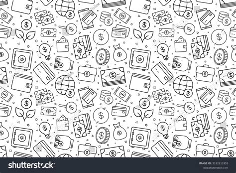Vector Money Pattern Finance Seamless Background Stock Vector Royalty