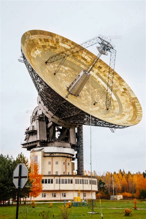 Radio Telescope In An Astronomical Laboratory Space Exploration Stock
