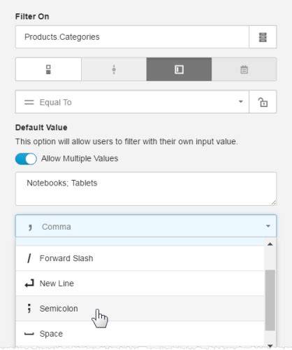 create dashboard filters