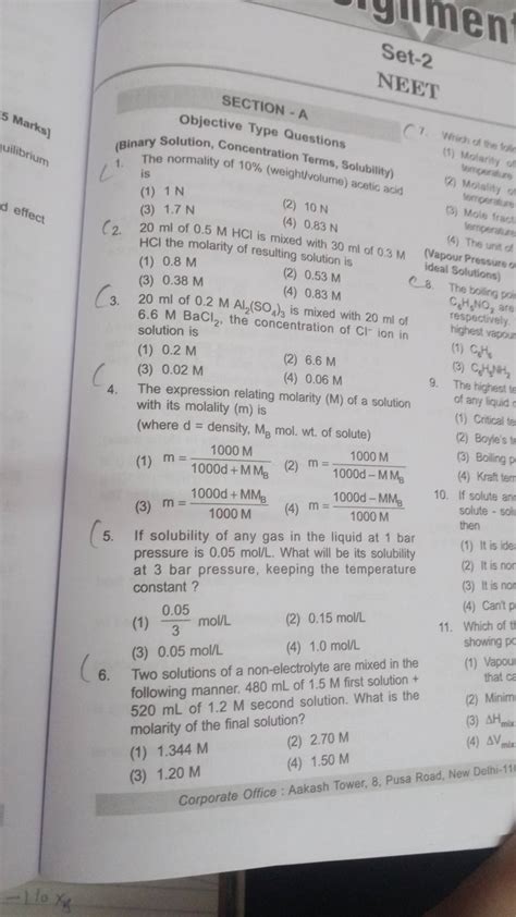 set 2 binary solution concentration terms solubility 1 the filo