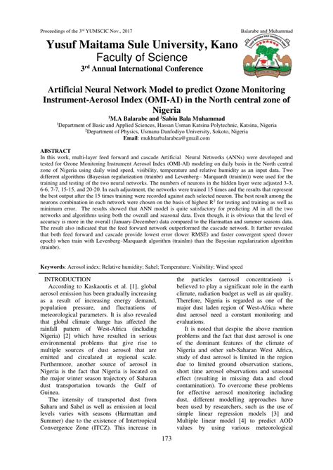 Pdf Artificial Neural Network Model To Predict Ozone Monitoring Instrument Aerosol Index Omi