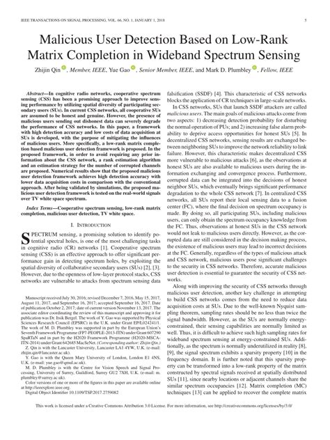 pdf malicious user detection based on low rank matrix completion in