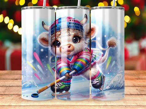 Highland Cow Ringette Player Tumbler Ringette Coach T Ringette