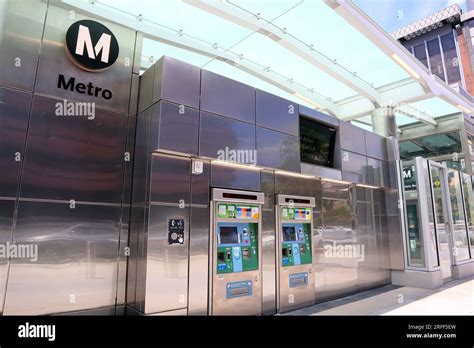 Los Angeles California Los Angeles Metro Rail Ticket Machine At La