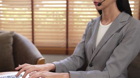 Female Call Center Operator Or Customer Service Helpdesk Staff Blithe Stock Footage Video Of