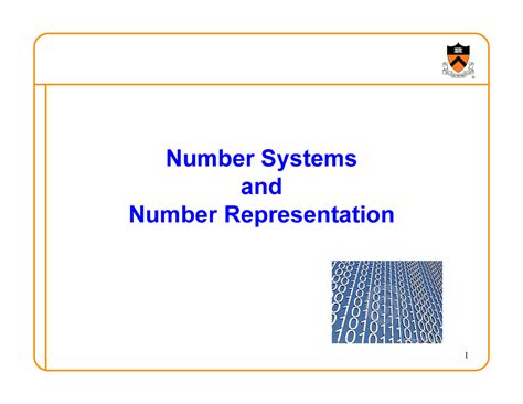 Lecture 07 03 Number Systems Number Systems And Number Representation For Your Amusement