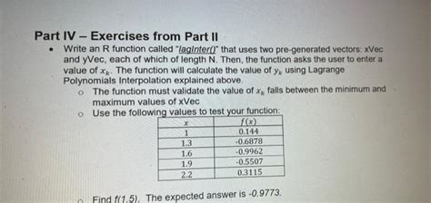 Solved Part Iv Exercises From Part Ii Write An R