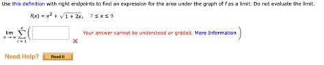 [solved] use this definition with right endpoints to find