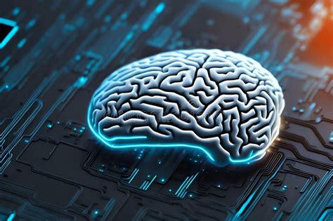 A Computer Chip With A Brain Like Structure Neuromorphic Generative Ai Stock Illustration