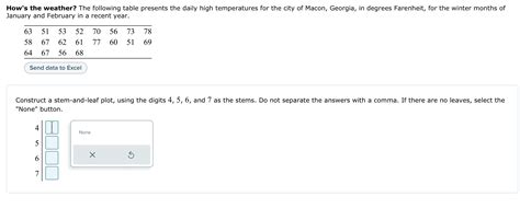 Solved Construct A Stem And Leaf Plot Using The Digits Chegg Com