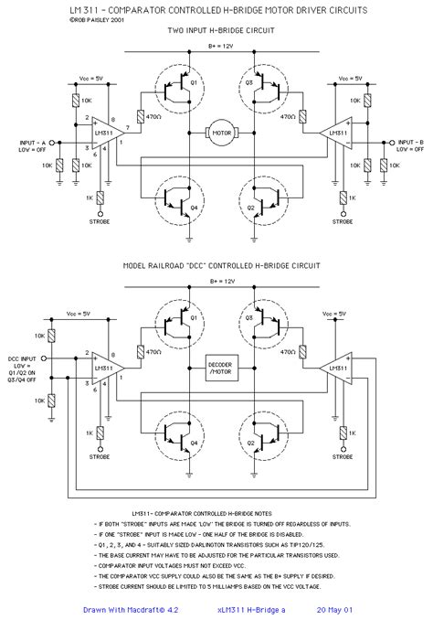 Lm311 Comparator Controlled H Bridge Schematic Basic Circuit Circuit Diagram