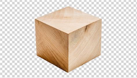 Premium PSD Wooden Cube Isolated On A Transparent Background