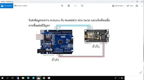 การเชื่อมต่อ Arduino กับ Node Mcu ผ่านทาง Serial และแจ้งเตือนเมื่อการเชื่อมต่อมีปัญหา Youtube
