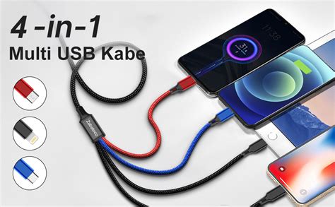 Multi USB Kabel Ladekabel 4 In 1 Schnellladekabel 1 2m Ladekabel
