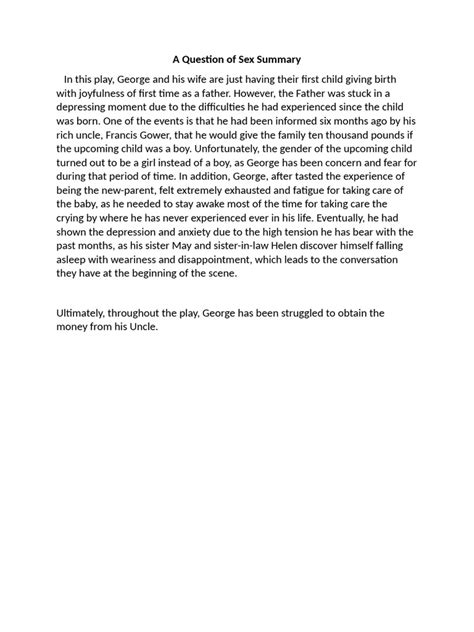 A Question Of Sex Summary Pdf