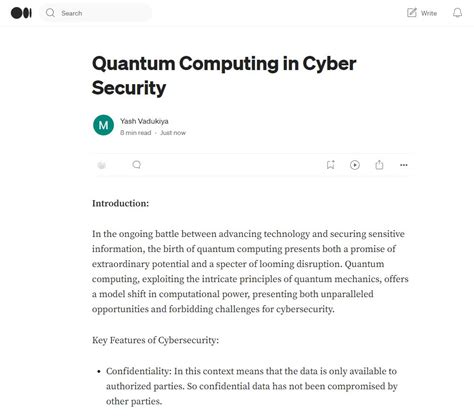 My Article On Quantum Computing On Cybersecurity Yash Vadukiya Posted On The Topic Linkedin