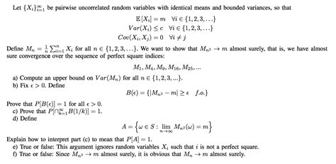 N п I1 Let X 1 Be Pairwise Uncorrelated Random