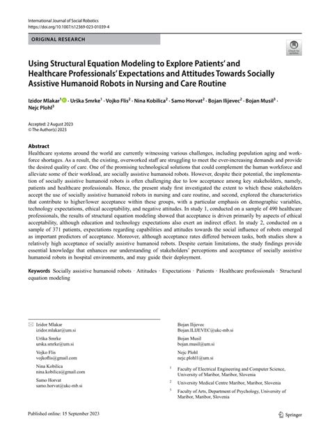 (PDF) Using Structural Equation Modeling to Explore Patients' and Healthcare Professionals ...