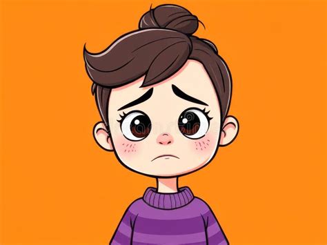 Girl With Brown Hair And Brown Eyes Is Looking Down Stock Image Image