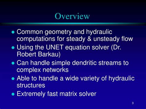 PPT Overview Of Unsteady Flow Modeling With HEC RAS PowerPoint Presentation ID