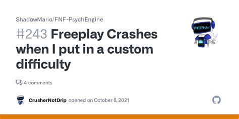 Freeplay Crashes When I Put In A Custom Difficulty Issue ShadowMario FNF PsychEngine