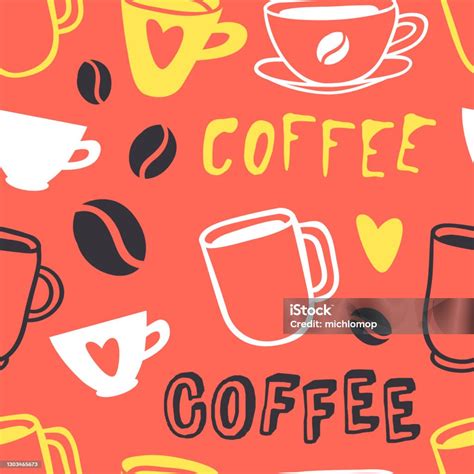 커피 컵에 대한 긍정적 인 견적 손으로 그린 벡터 패턴 브로셔 및 레터링 텍스트입니다 카페를 위한 실제 예술 디자인 전단지 또는 포스터 가리기에 대한 스톡 벡터 아트 및