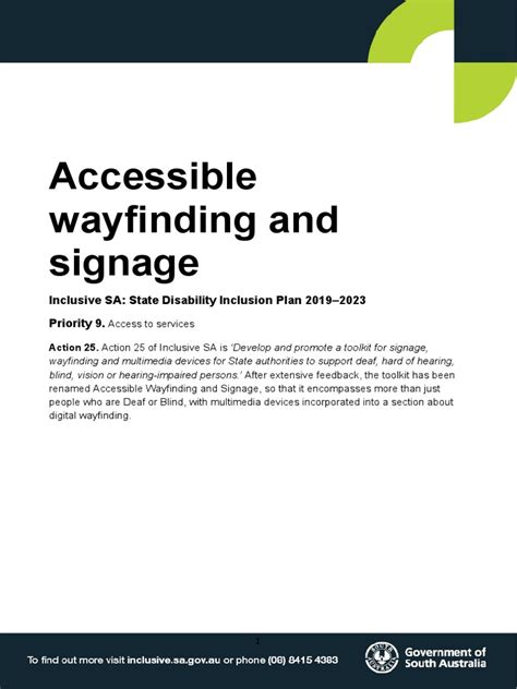 Accessible Wayfinding And Signage Toolkit Pdf Accessibility