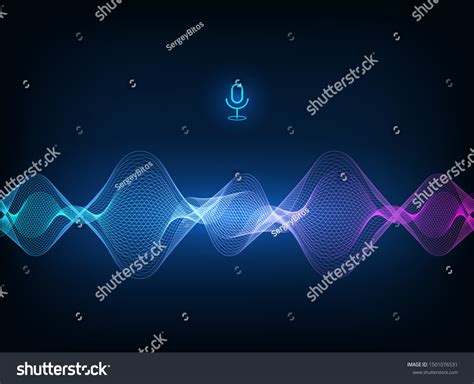 Voice Assistant Concept Vector Sound Wave Stock Vector Royalty Free