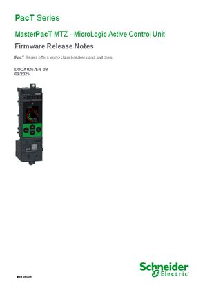 Masterpact Mtz Micrologic Active Control Unit Firmware Release Notes