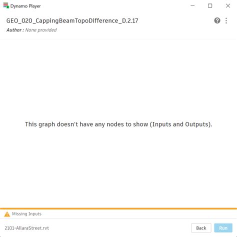 Revit 2024 2 Dynamo 2 19 Inputs Not Showing In Player Dynamo