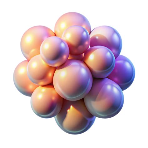 Reflective Impressive A Cluster Of Luminous Orbs In Varying Sizes And Colors Emitting A Soft