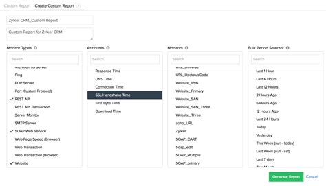 custom report online help site24x7