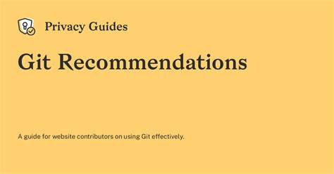 Recommandations Git Privacy Guides