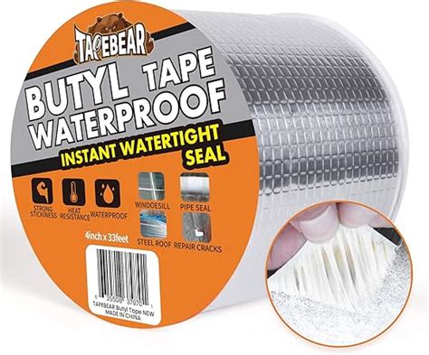 Tapebear 100mm X 10m Butyl Tape Waterproof Sealant Tape Aluminum Foil