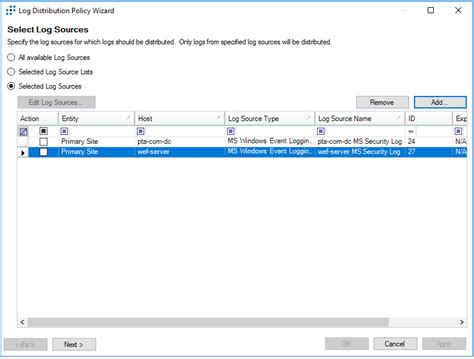 configure logrhythm to forward syslog messages to pta
