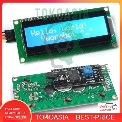 jual lcd 1602 i2c iic twi serial blue backlight lcd module shield 16 x