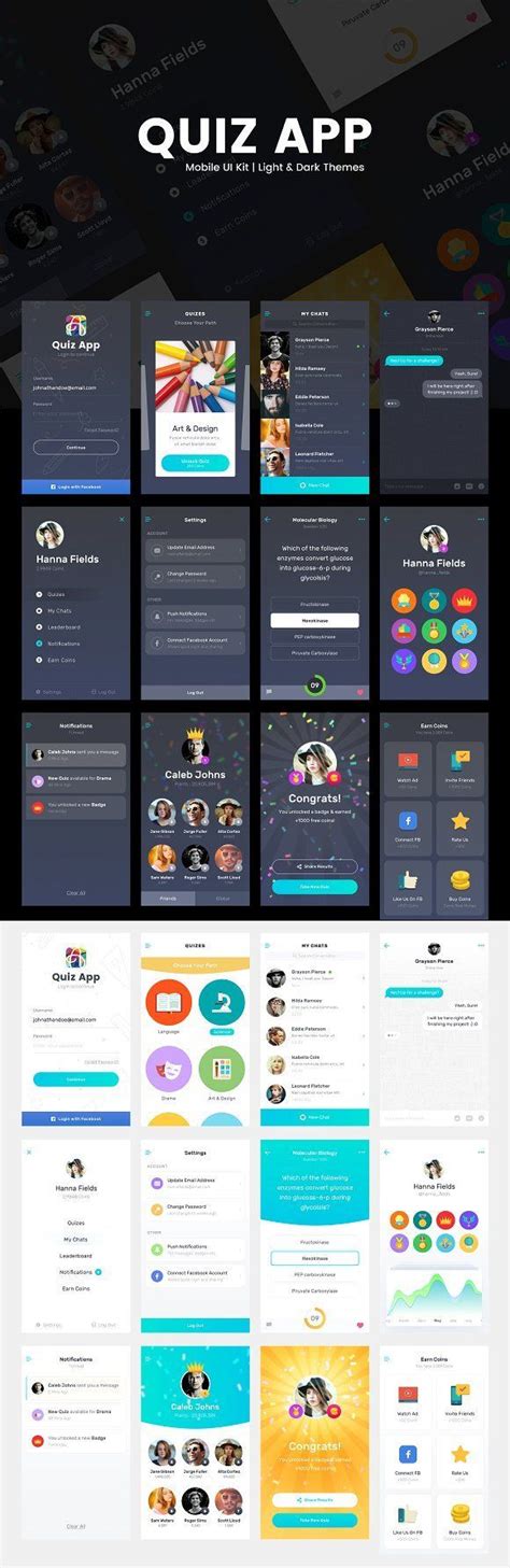 Quiz App Mobile Trivia Game Ui Kit An Ui Kit Template By Nimart