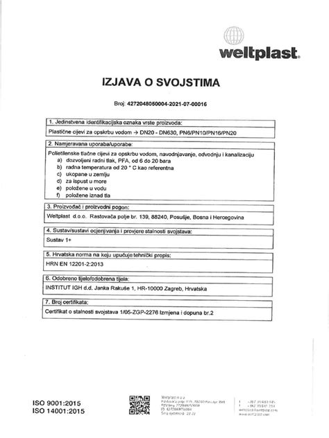 Izjava O Svojstvima 2002 C Oznaka Pdf