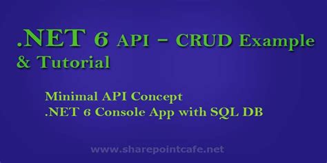 Dotnetcode On Linkedin Net 6 Crud Api Example And Tutorial