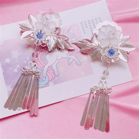 Серебряная вишня кисточкой пара профиль Классическая Лолита китайский стиль заколка в Стиле