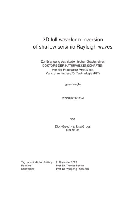 2d full waveform inversion of shallow seismic rayleigh waves