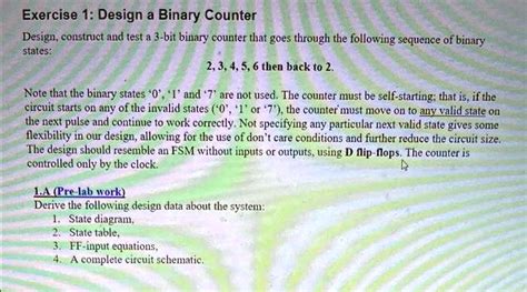 Solved Exercise 1 Design A Binary Counter Design Construct And Test
