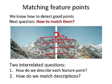 Feature Description And Matching Matching Feature Points We