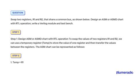 Solved Swap Two Registers R1 And R2 That Share A Common Bus As